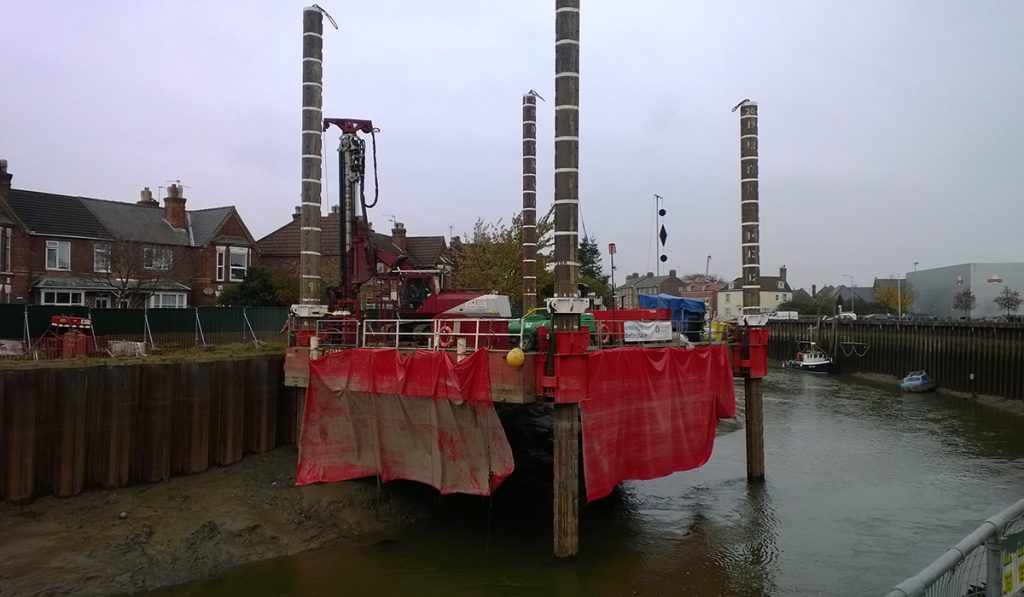 Steel Sheet Piling at Boston River Bank - Sheet Piling Contractors ...