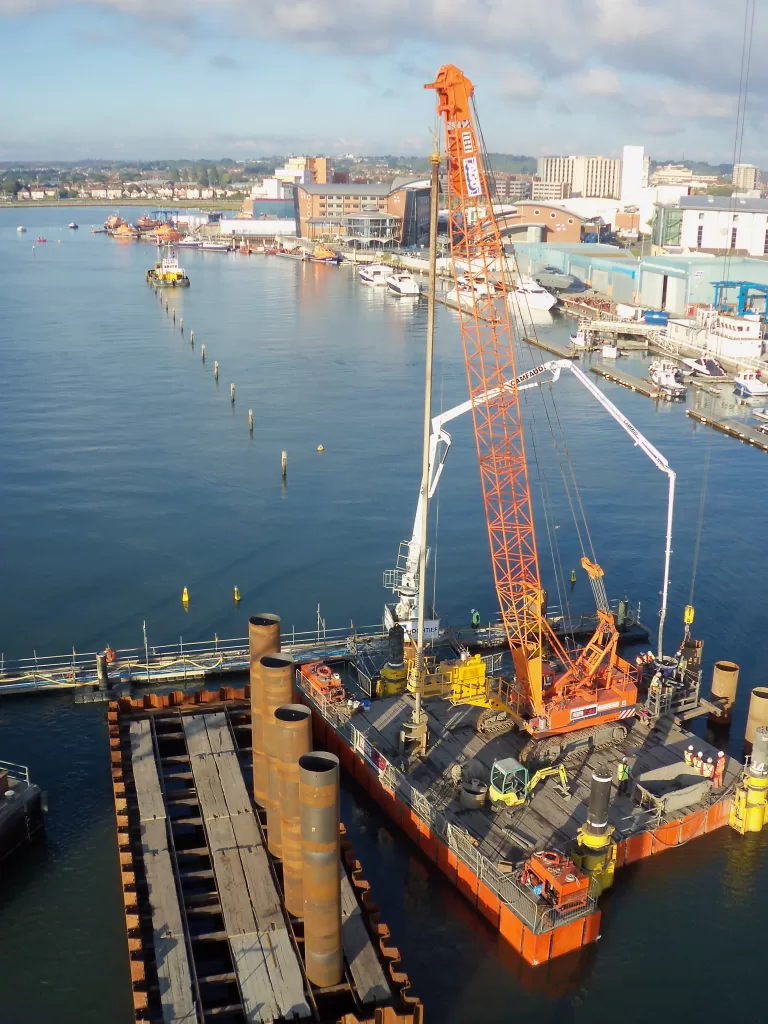 Pier base cofferdam - Twin Sails (2) - Sheet Piling Contractors | Steel ...